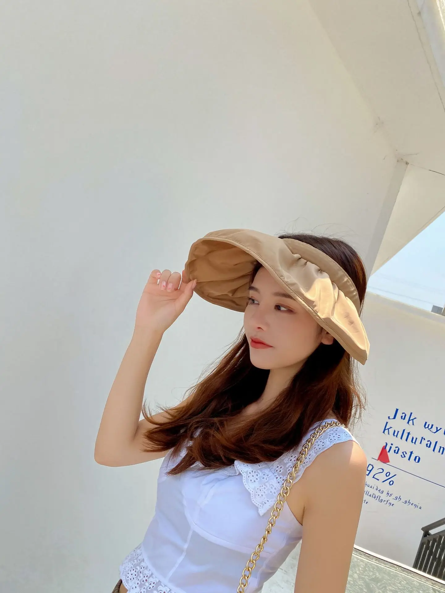 New Women's Sunshade Wide Brim Beach UV Protection Sun Hat Headband