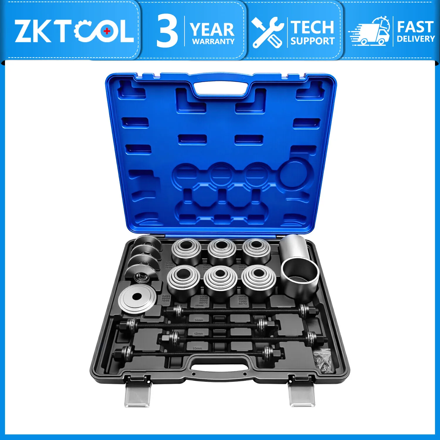37-piece universal compression sleeve kit bushing bearing removal ...