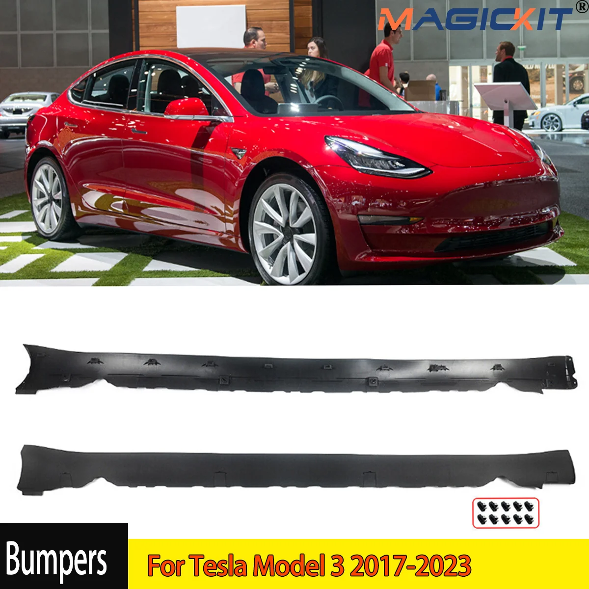 MAGICKIT Side Skirt Molding Rocker Panel 1089831-00-D For Tesla Model 3 ...
