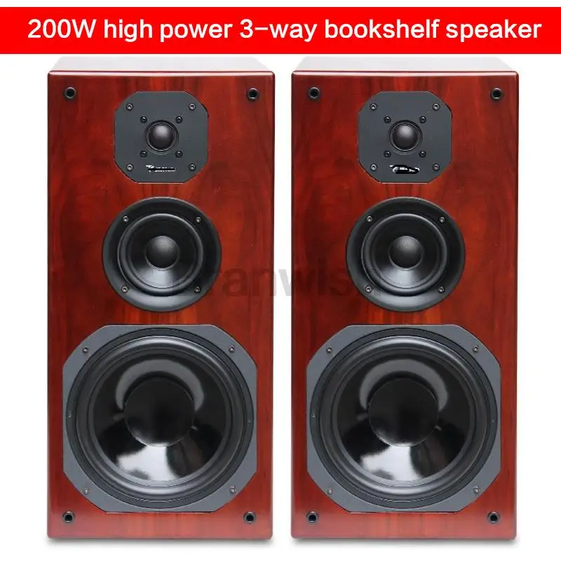 200W-8-inch-High-power-Three-way-Bookshelf-Speakers-Home-Theater-HiFi ...