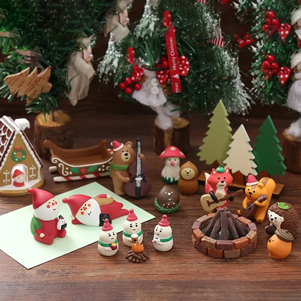 Christmas-Miniatures-Snow-Decorations-Figurines-DIY-Miniature-Figures ...