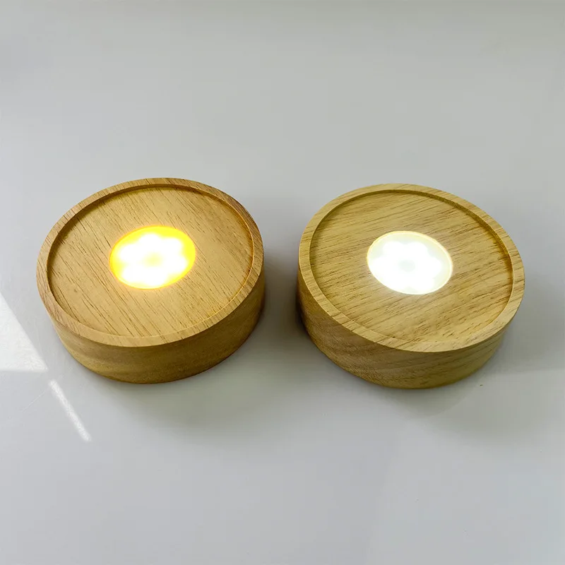 Round Battery Led Light Base Display Stand for 3D Crystal Glass Resin ...