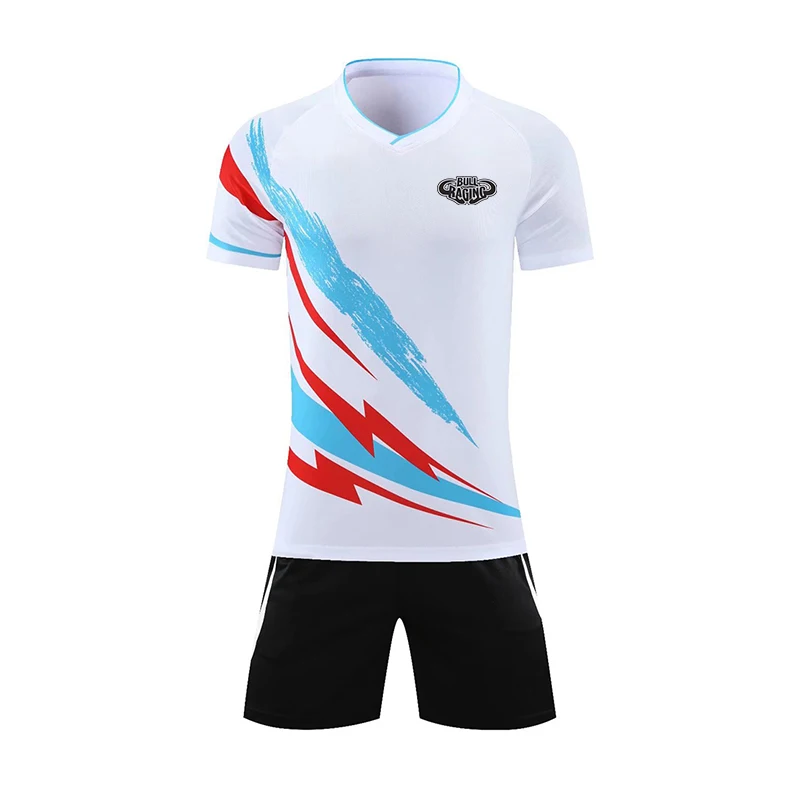 V-Collar-Soccer-Jersey-White-Blue-Red-Color-Design-Custom-Made ...