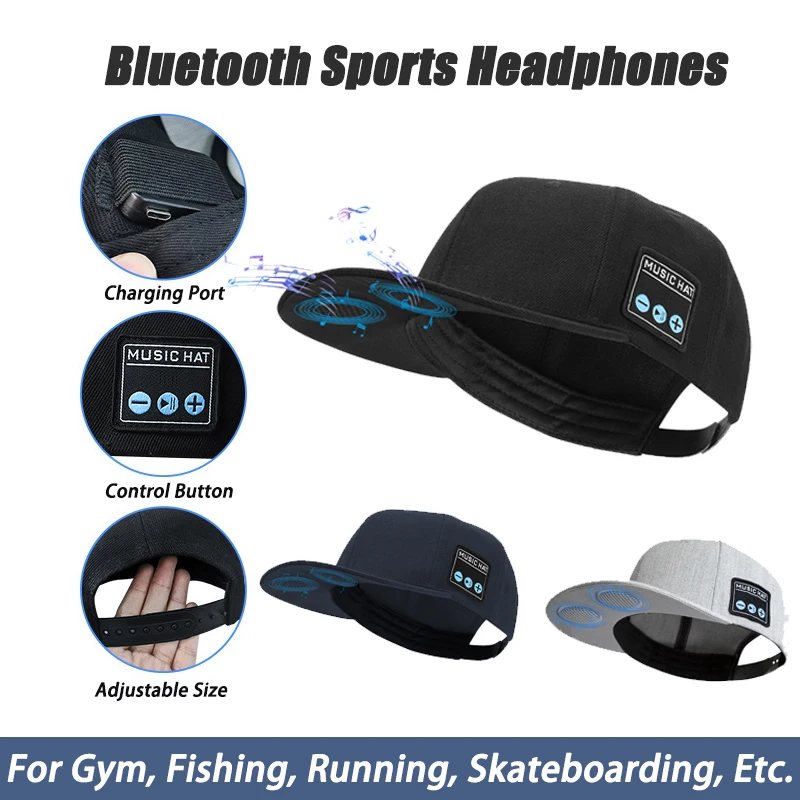 New-Hat-with-Bluetooth-Speaker-Headphones-Bluetooth-Hat-Wireless-Smart ...