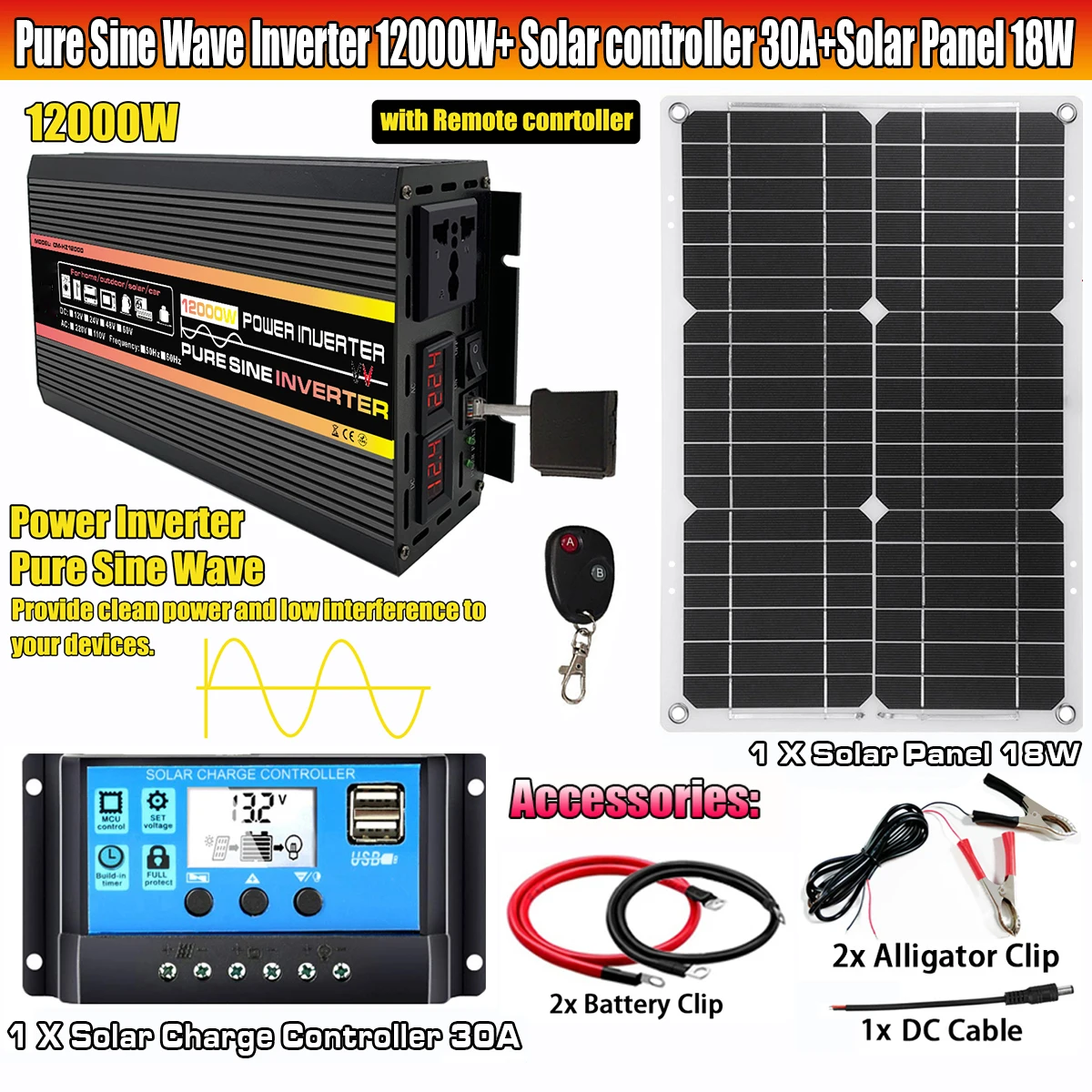 12000W-Solar-Panel-Kit-Solar-Power-System-12V-To-110V-220V-Pure-Sine ...