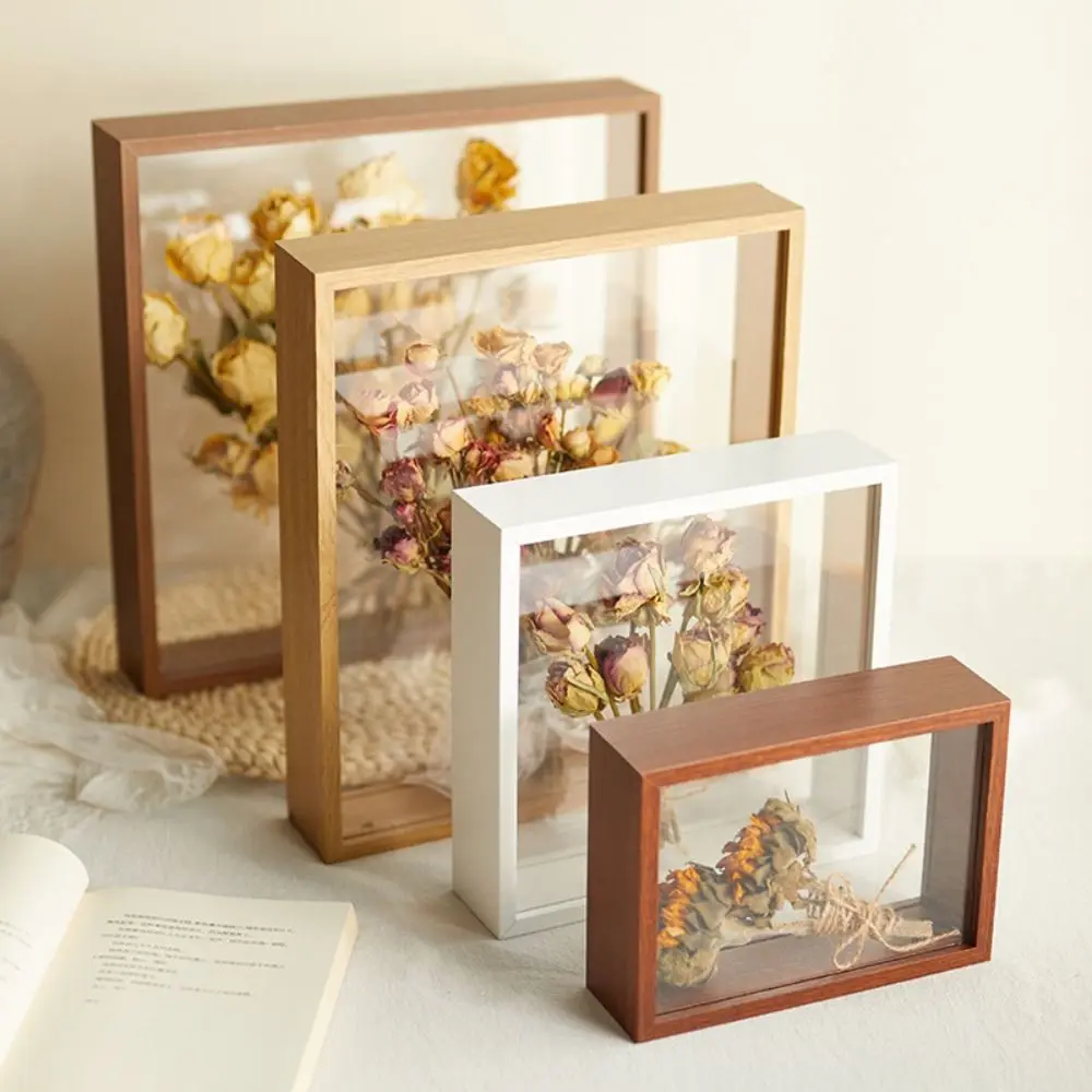 Wall-Mount-Flower-TransparentDisplay-Frame-Wood-Frame-Dry-Flower-Home ...