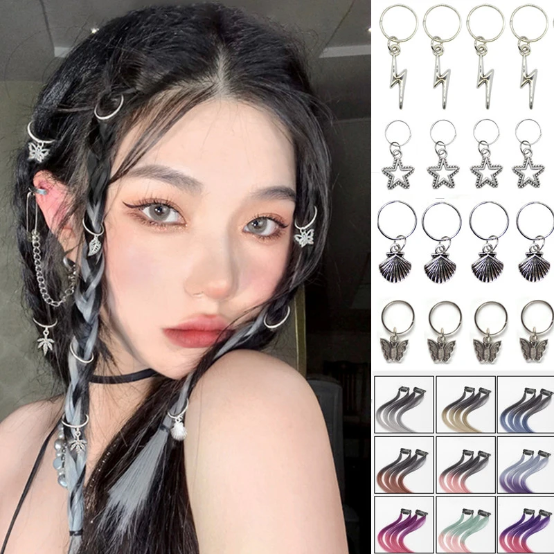 Hair Braiding Tool Hair Rings Extension Braid Ponytail Hanging Ear-dye ...