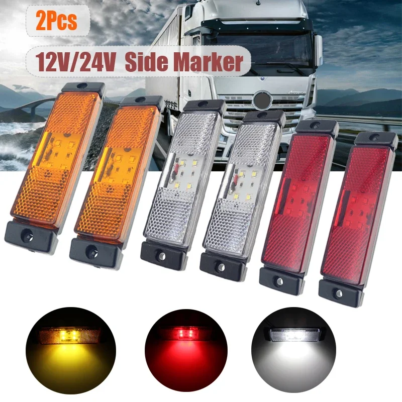 2x-12V-24V-4-LED-Side-Marker-Lights-Car-External-Warning-Indicator-Turn ...