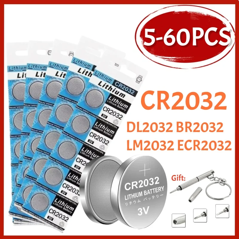 5-60Pcs CR2032 Boutton Cell Battery 3V Lithium Batteries CR 2032 DL2032 ...