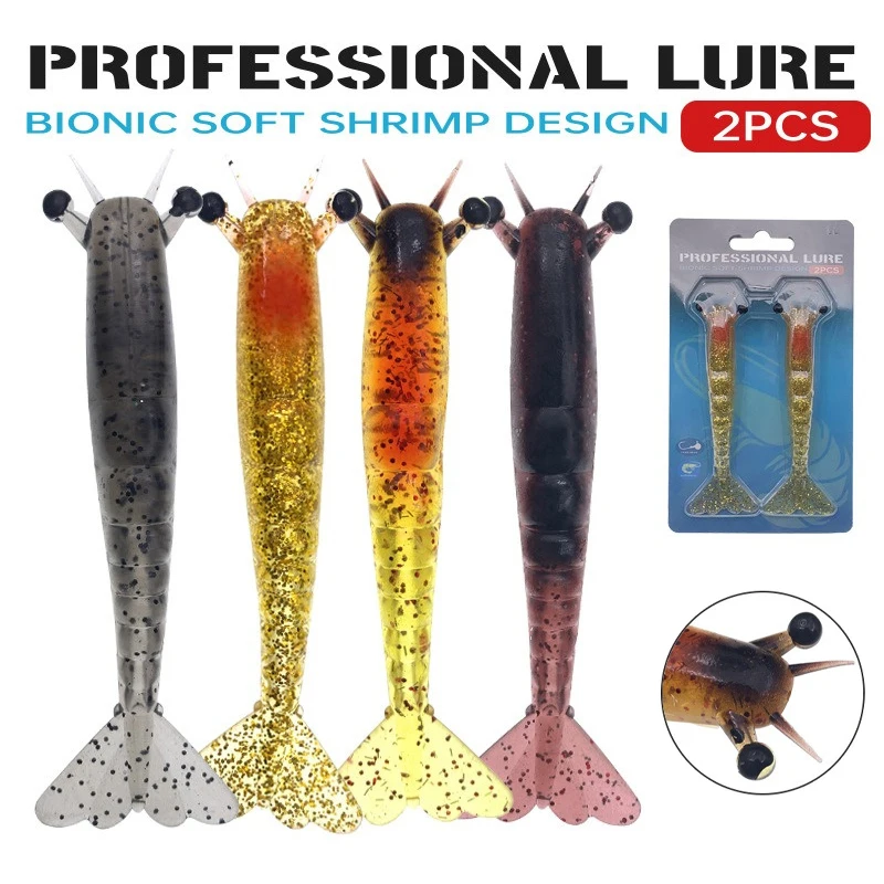 2pcs/set Soft Shrimp Fishing Lure 9.5cm/6g 11.5cm/10g Artificial ...
