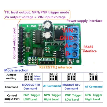 5V RS485 RS232(TTL) PLC Modbus Rtu Module 8Ch IO Control Switch Board ...