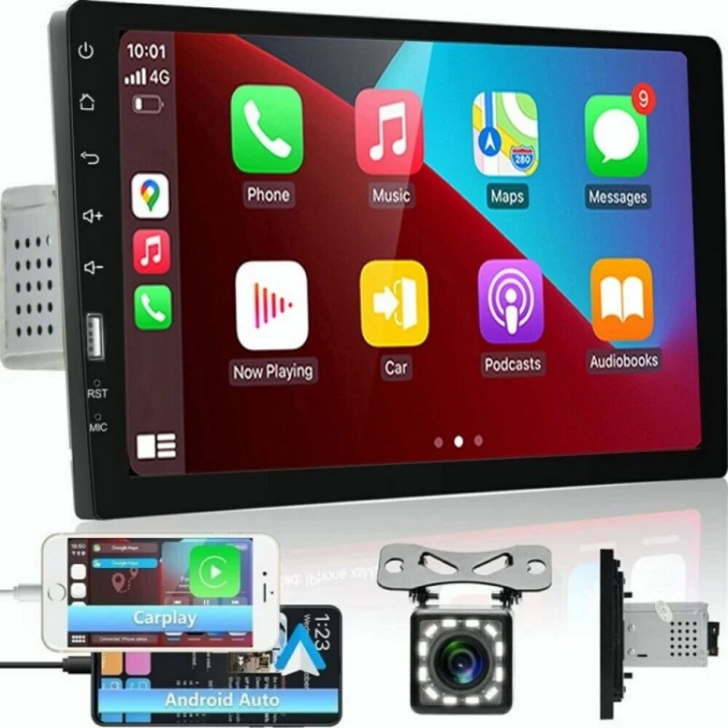 1-Din-Car-Audio-CarPlay-Android-Auto-Multimedia-MP5-Player-9-inch-Touch ...