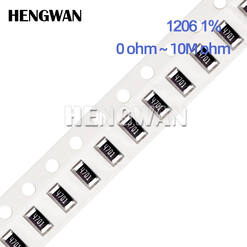 100pcs 1% 1206 SMD resistor 0R - 10M 1/4W 0.1 0.22 10 100 150 220 470 ...