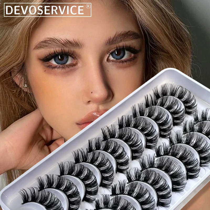 DEVOSERVICE 6/10/20 Pairs Russian Strip Lashes DD Curl False Eyelashes ...