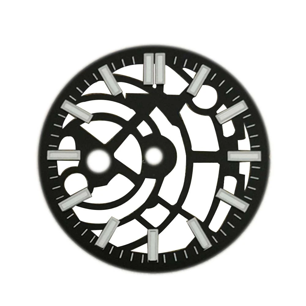 New 28.5mm Hollow Watch Dial For Nh70 Movement Modified Dials Green ...