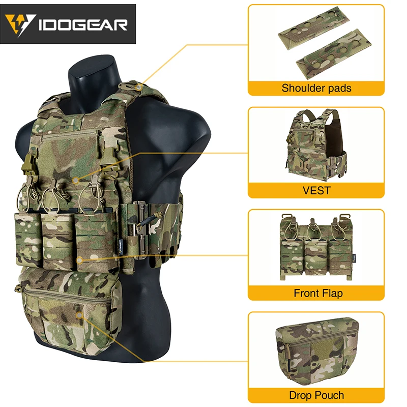IDOGEAR-Tactical-FCSK-3-0EX-Plate-Carrier-MOLLE-Vest-with-Triple ...