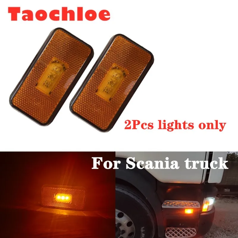 2pcs 24v Amber Led Lights For Scania Side Marker 6 Series Heavy Truck ...
