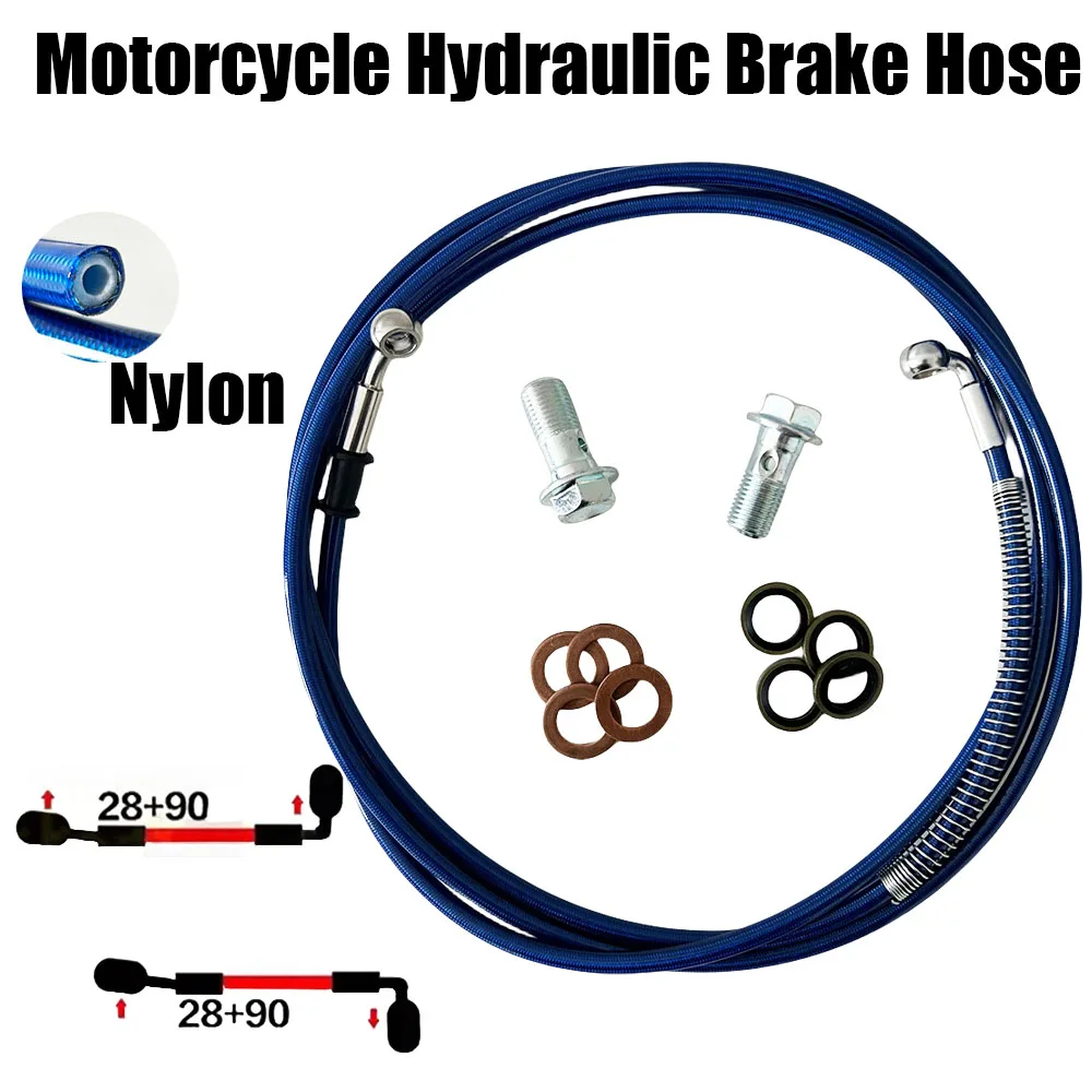 28-90-degree10-Banjo-Motorcycle-Hydraulic-Stainless-Steel-Wire-Weaving ...