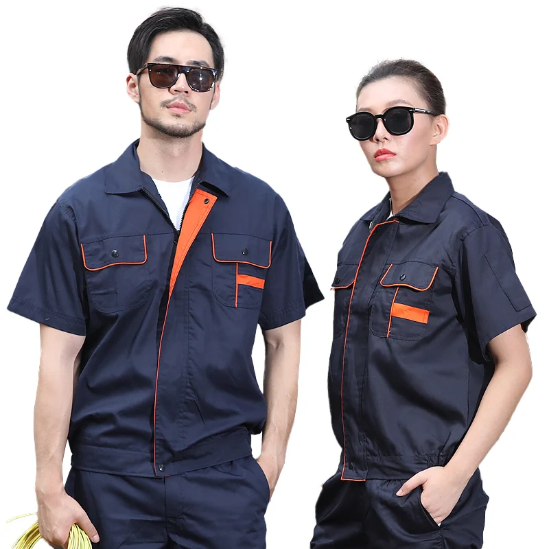 Summer-Short-Sleeve-Overalls-Men-s-Auto-Repair-Workwear-Engineering ...