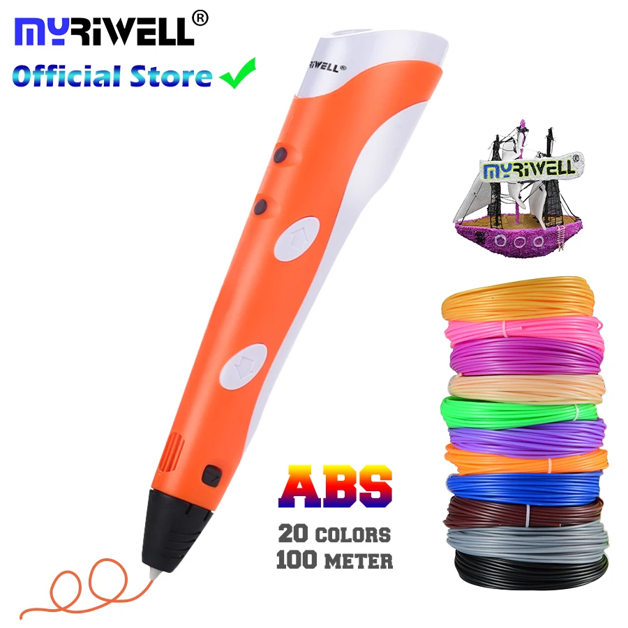 3d Pen Model 3d Printer Drawing Magic Printing Pens With 100m Plastic ...