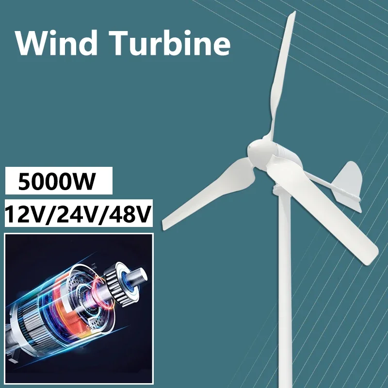 5000W-8000W-Wind-Turbine-Generator-Low-Noise-Low-Start-Wind-Speed-12V ...