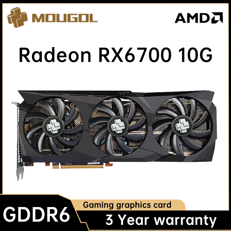 MOUGOL AMD Radeon RX6700 10G Gaming Video Graphics Card GDDR6 Memory ...