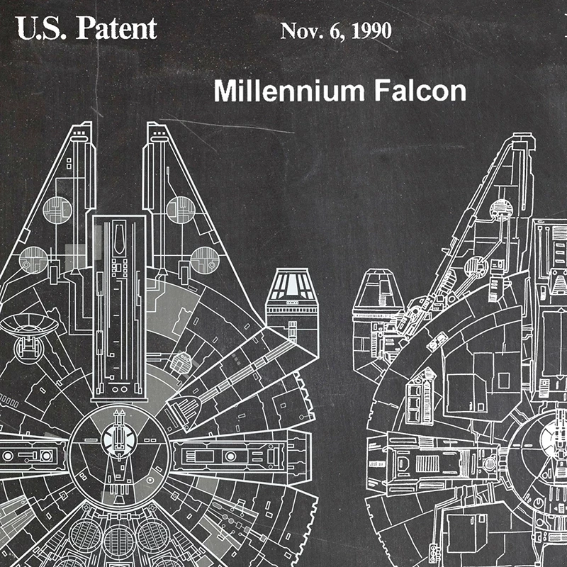 Millennium Falcon Blueprint Poster