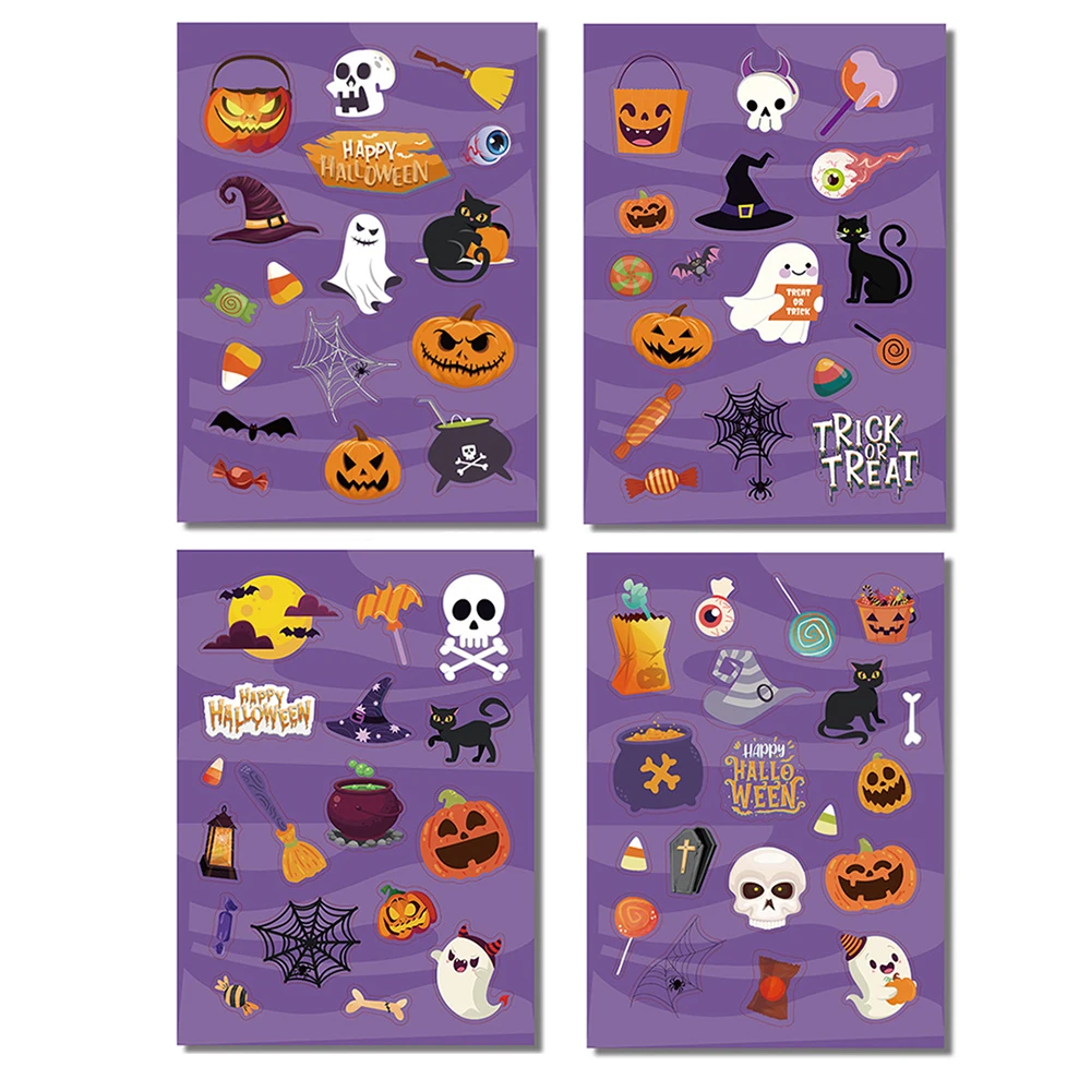 16-Sheets-Set-Halloween-Cartoon-Stickers-Holiday-Party-Gift-DIY ...