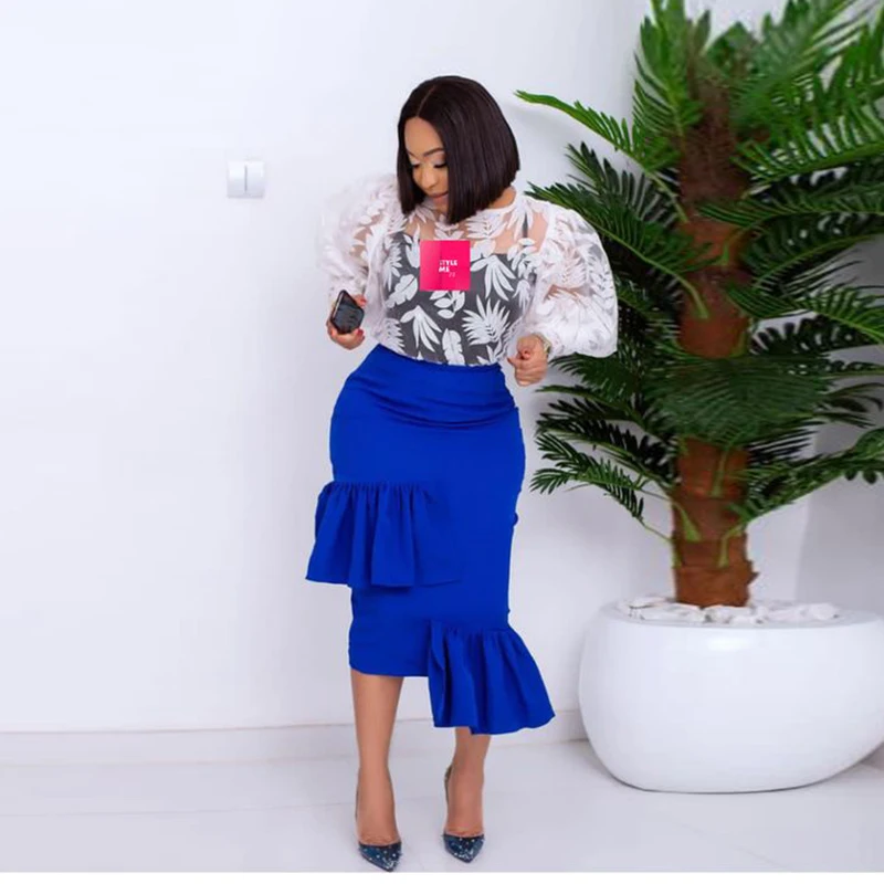 Royal-Blue-Lady-Skirt-Ruffles-Mermaid-Prom-Party-Formal-Wear-Wedding ...