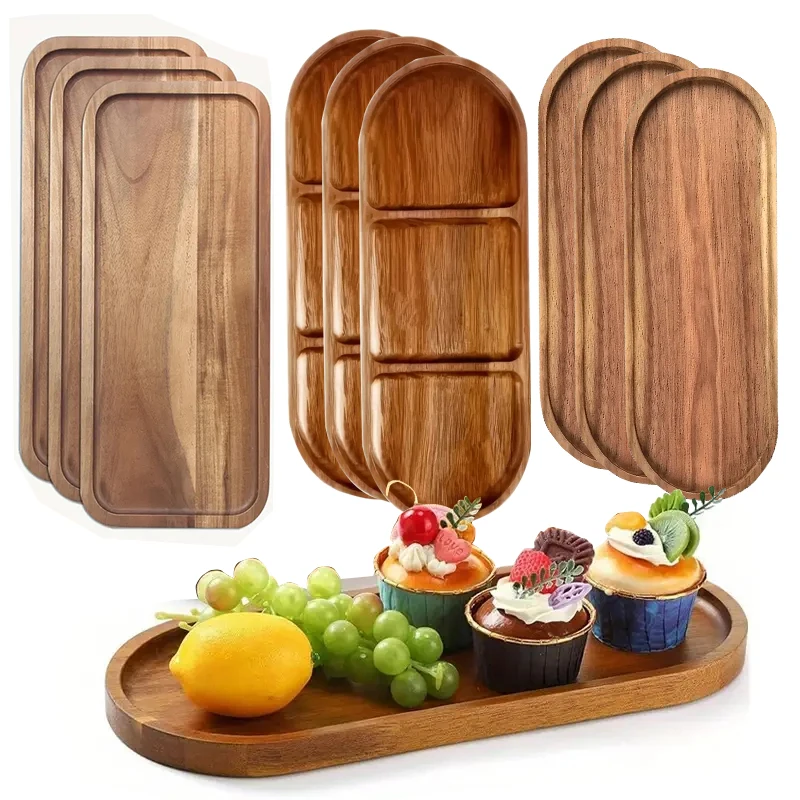 Solid wood fruit plate factory wholesale wooden tray multi-size high ...