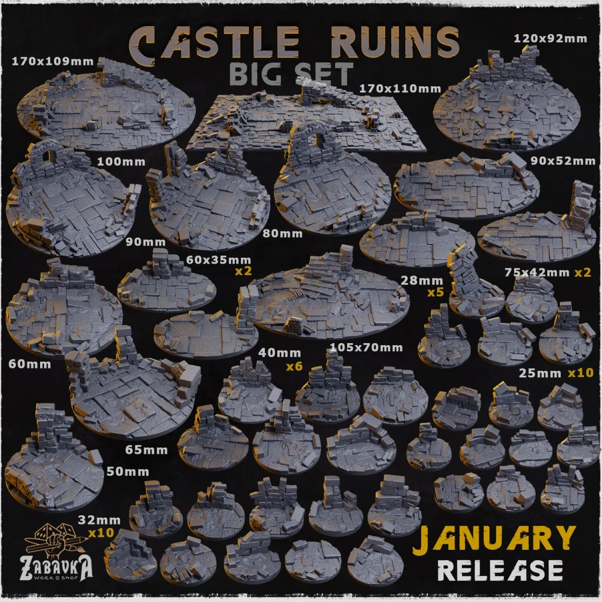 Dnd Miniatures Figures 3d Printing DND War Chess Model Castle Ruins ...