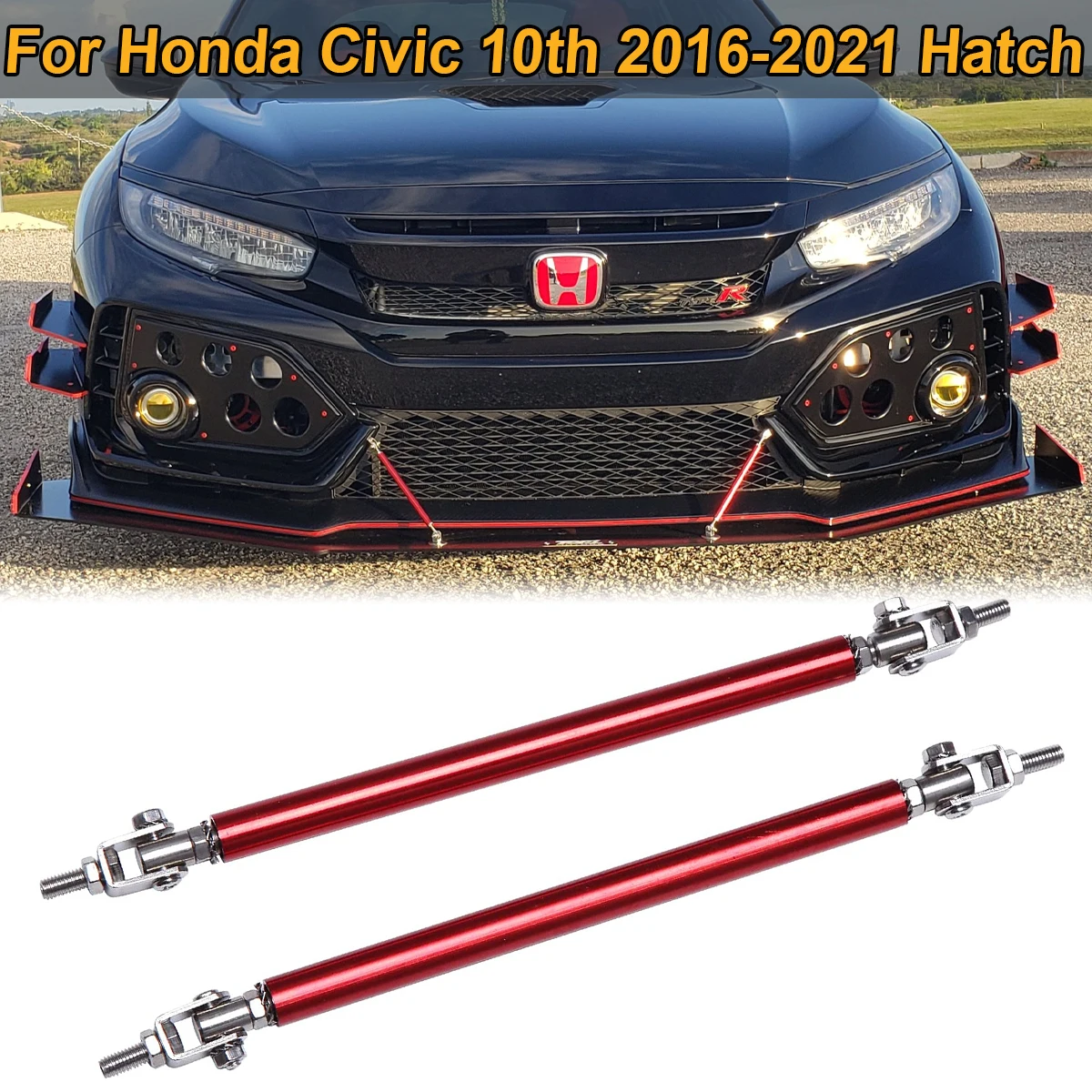 For-Honda-Civic-Sedan-Hatchback-10th-Gen-2016-2021-Adjust-Front-Bumper ...