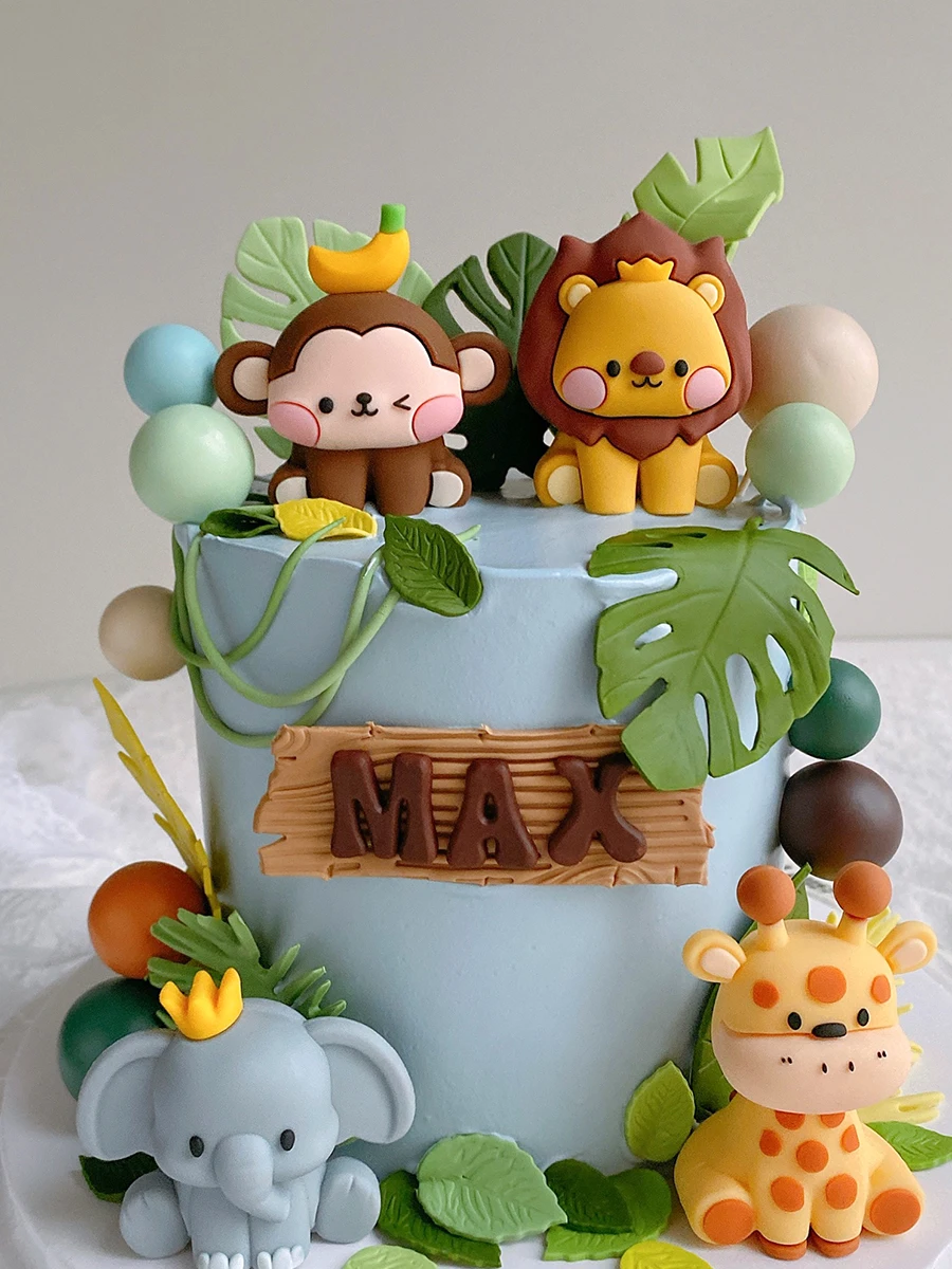 New-Forest-Animal-Cake-Decoration-First-Birthday-Party-Cute-Gift-Cake ...