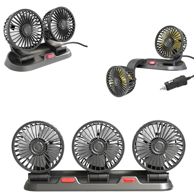 Portable-Dual-Head-3-Head-Car-Fan-360-Degree-Rotation-Auto-Air-Cooling ...