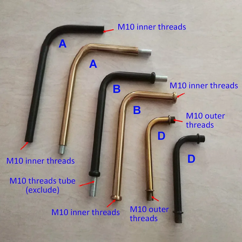 1PC Male/Female Connecting Curve Tube M10 Internal/External Threads ...