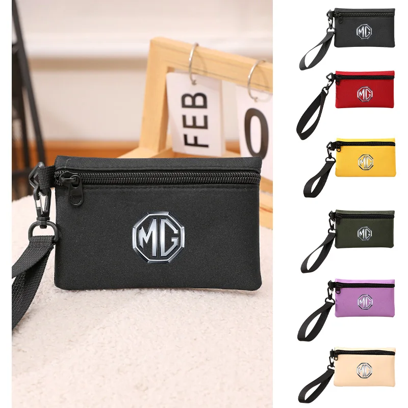 Car Fabric Key Coin Purse Short Zipper Handbag Wrist Money Pouch For ...