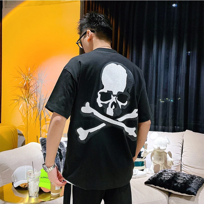 2022 Mastermind Japan MMJ 해골 반팔 Tee 폼 프린트 패턴 MMJ t 셔츠 남성용 여성용 230g 코튼 ...