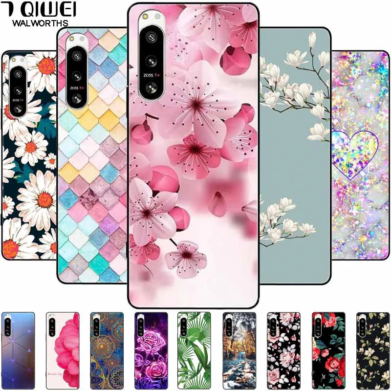 For-Sony-Xperia-5-IV-1-IV-Case-10IV-Soft-Silicone-Flower-Phone-Back ...