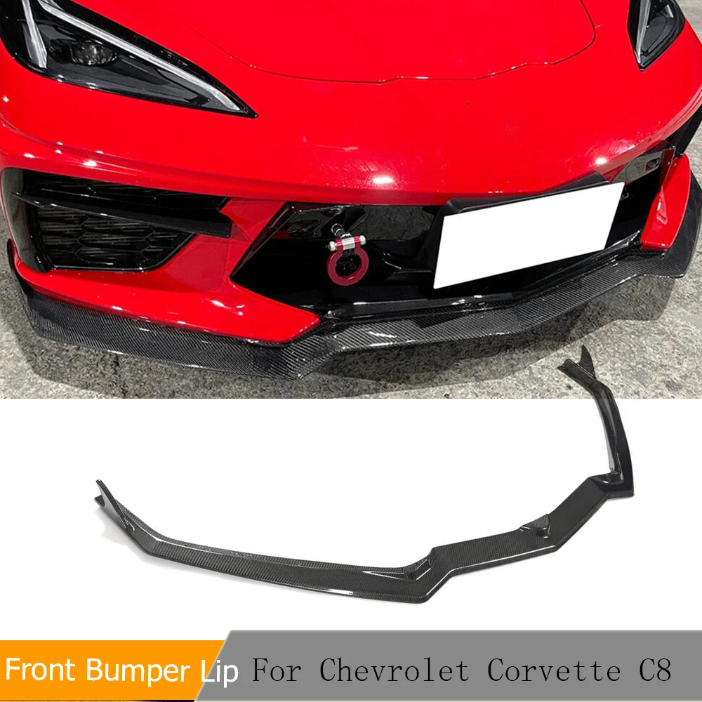 Real-Carbon-Fiber-Front-Bumper-Lip-Spoiler-Cover-Trim-For-Chevrolet ...