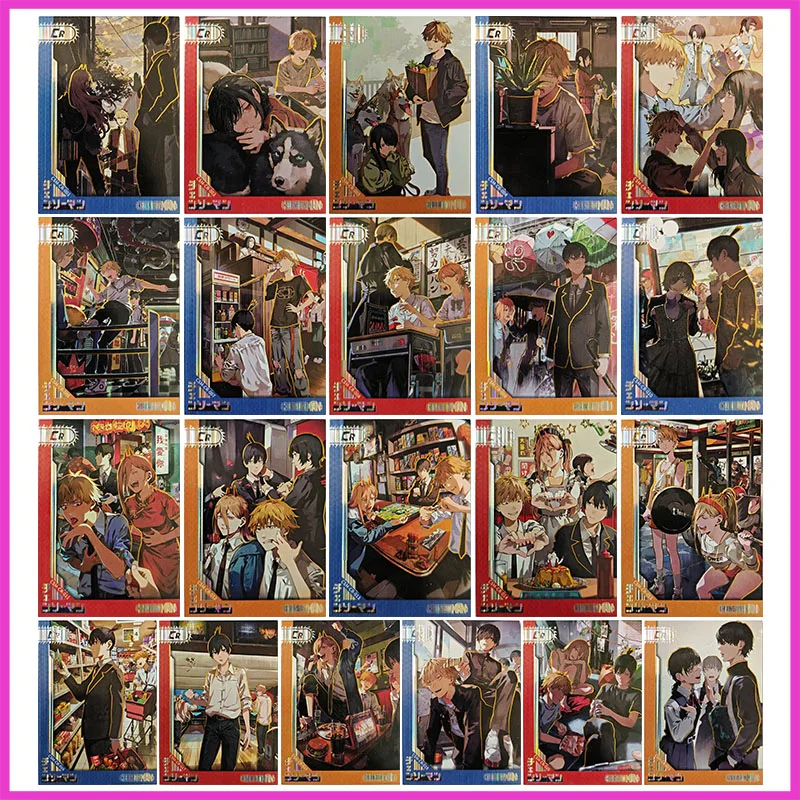 Anime Chainsaw Man Rare CR Collectible Card Power Denji Makima Reze ...