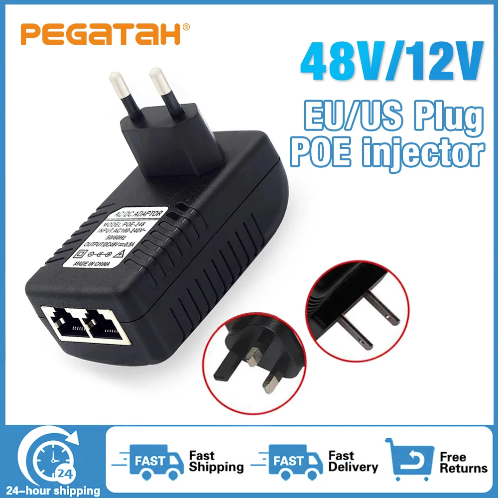 48V-12V-POE-injector-Ethernet-CCTV-Power-Adapter-0-5A-2A-24W-POE-for-IP ...