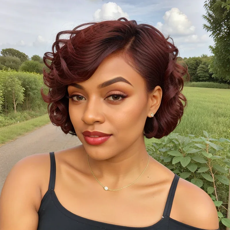 Luvin-Short-Bob-Curly-Brown-Wig-5x5-Closure-Glueless-HD-Lace-Frontal ...