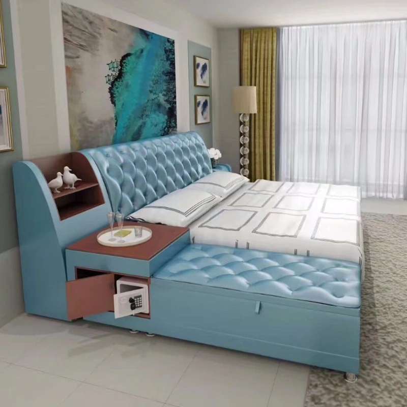 modern-real-genuine-leather-bed-soft-bed-double-bed-king-queen-size ...
