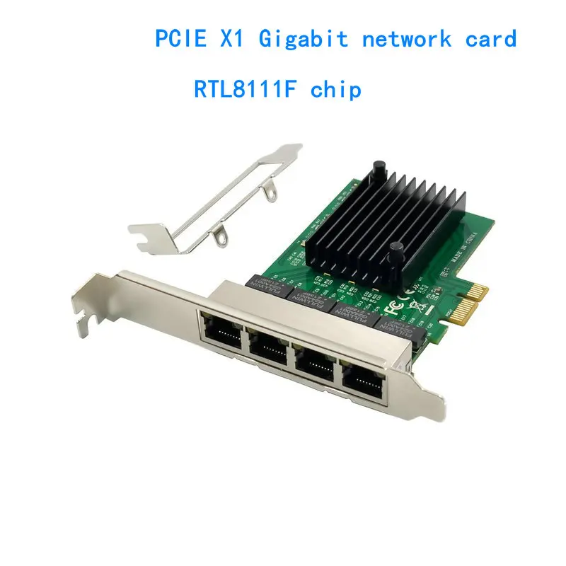 Placa de rede PCIe para Quad port RJ45 Gigabit Ethernet NIC PCI E para ...