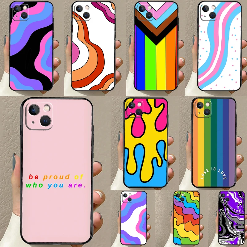 LGBT Pride Love Case pour iPhone, Mini Bumper Back Cover, 14, 13, 12 ...