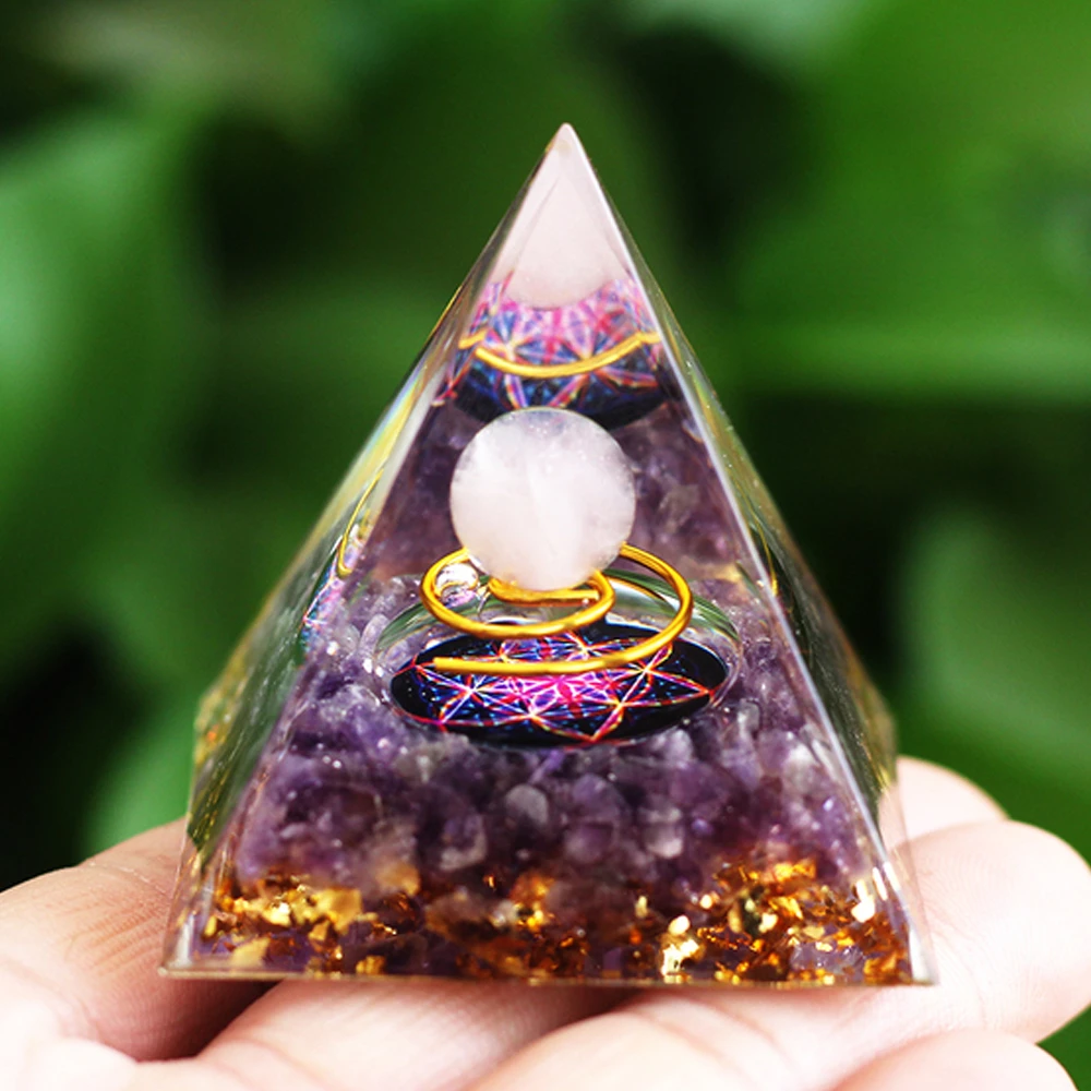 Natural Crystals Orgone Pyramid Quartz Energy Orgone Column Crystals ...