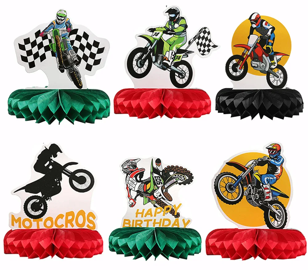 Racing Motocross Theme Birthday Decorations Dirt Bike Honeycomb ...