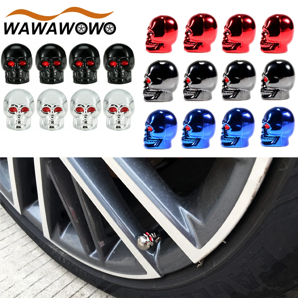 4Pcs-Skull-Shape-Car-Valve-Caps-Wheel-Valve-Cap-Auto-Tyre-Air-Valve ...