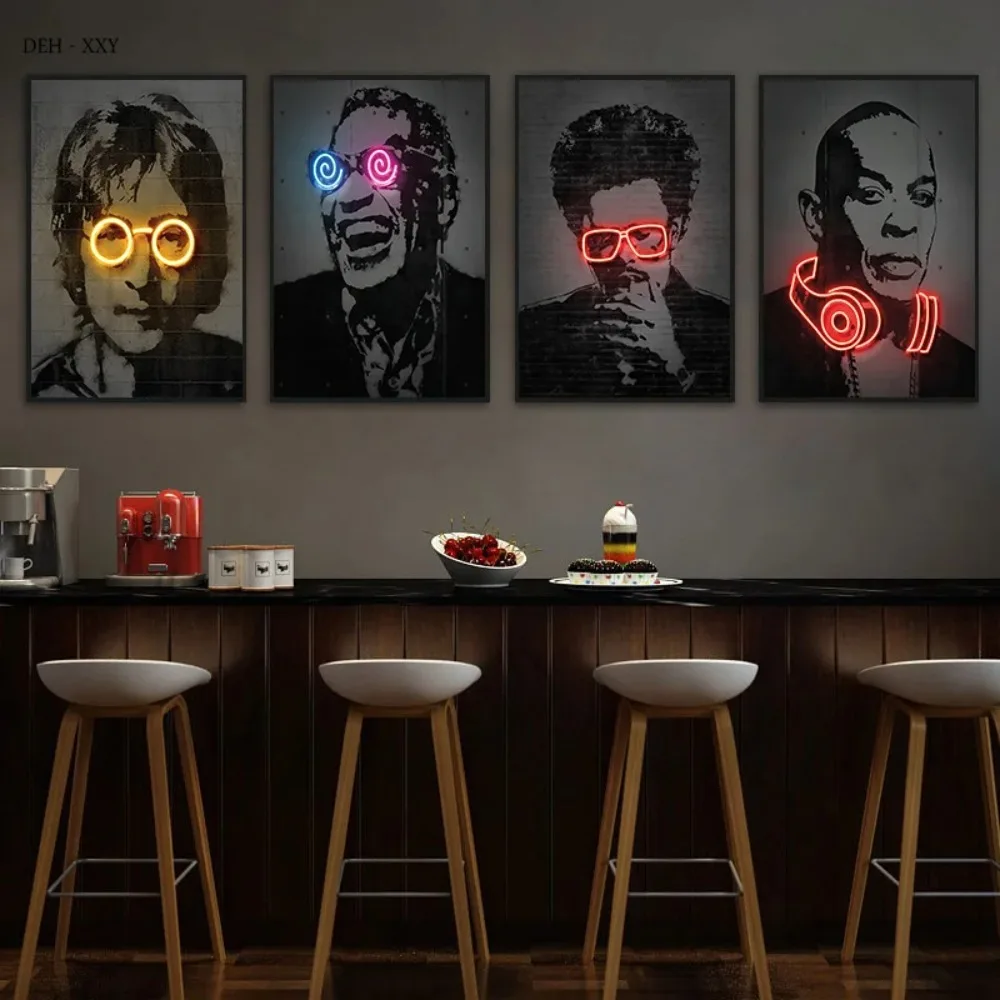 Abstract-Neon-Rapper-Star-Posters-Hip-Hop-Singers-Wall-Art-Pictures ...