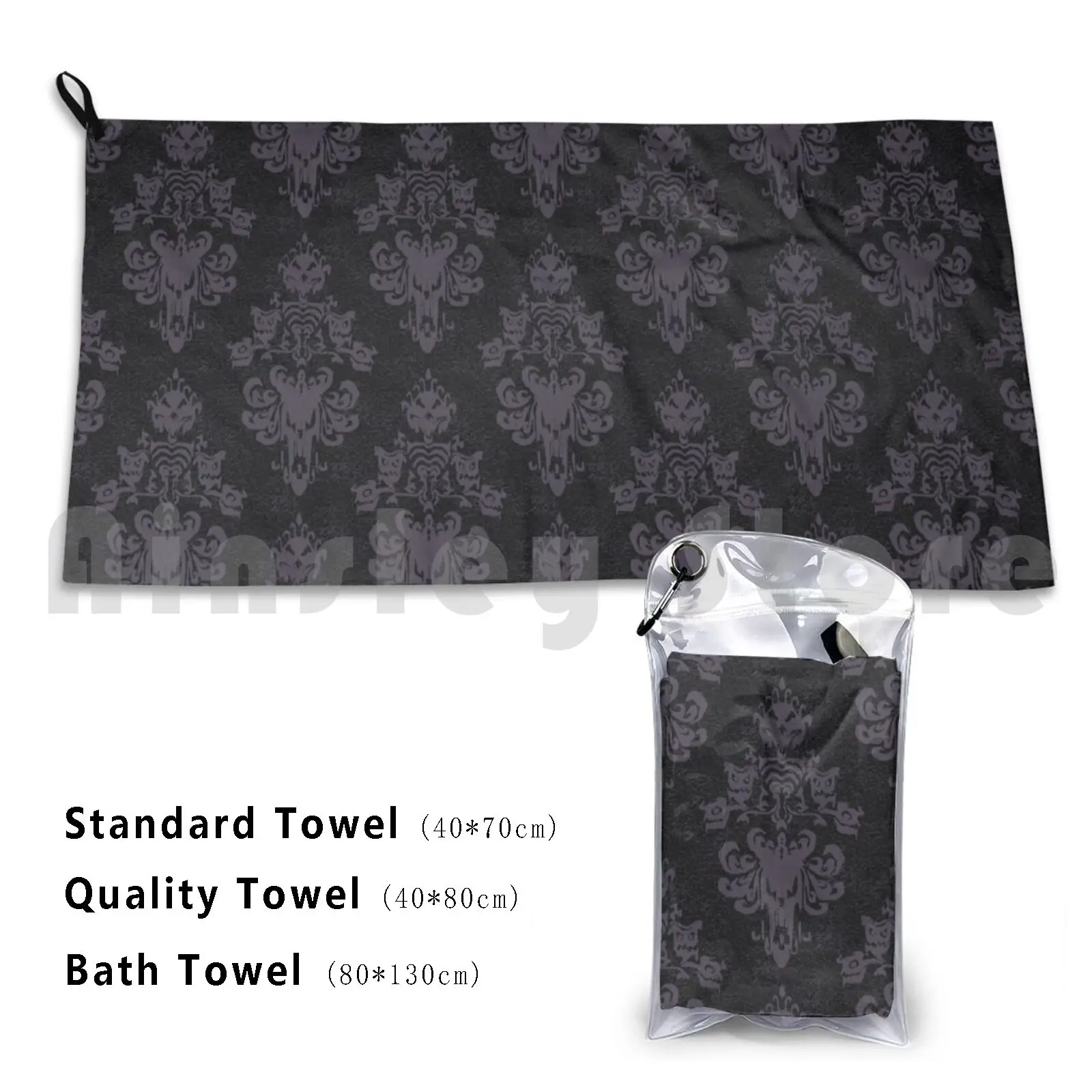 Creepy-Wallpaper-Grey-Custom-Towel-Bath-Towel-Disnelyand-Dl-Wdw-Haunted ...